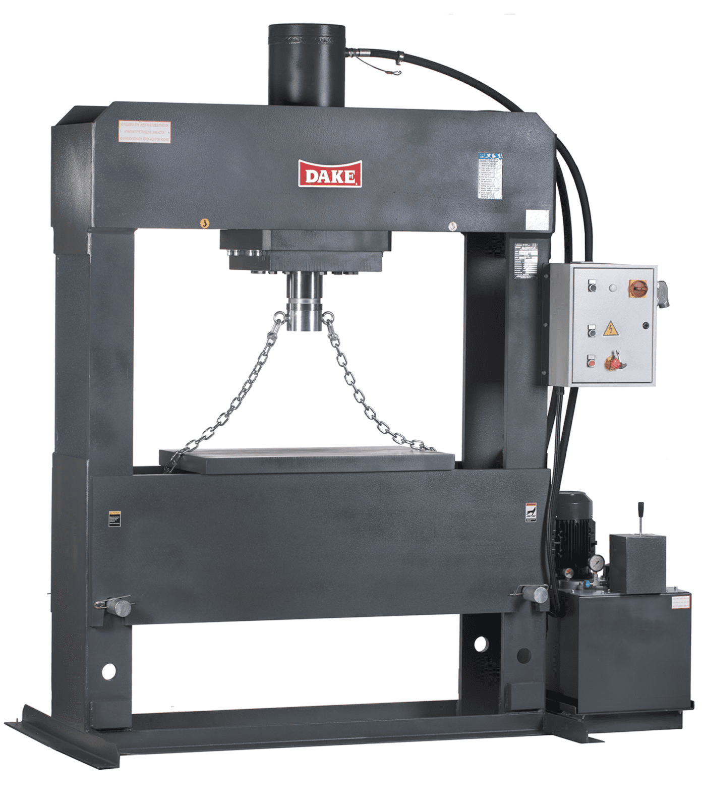 Dake Force 200 H-Frame 220V Three Phase Double-Acting 200Ton Hydraulic ...