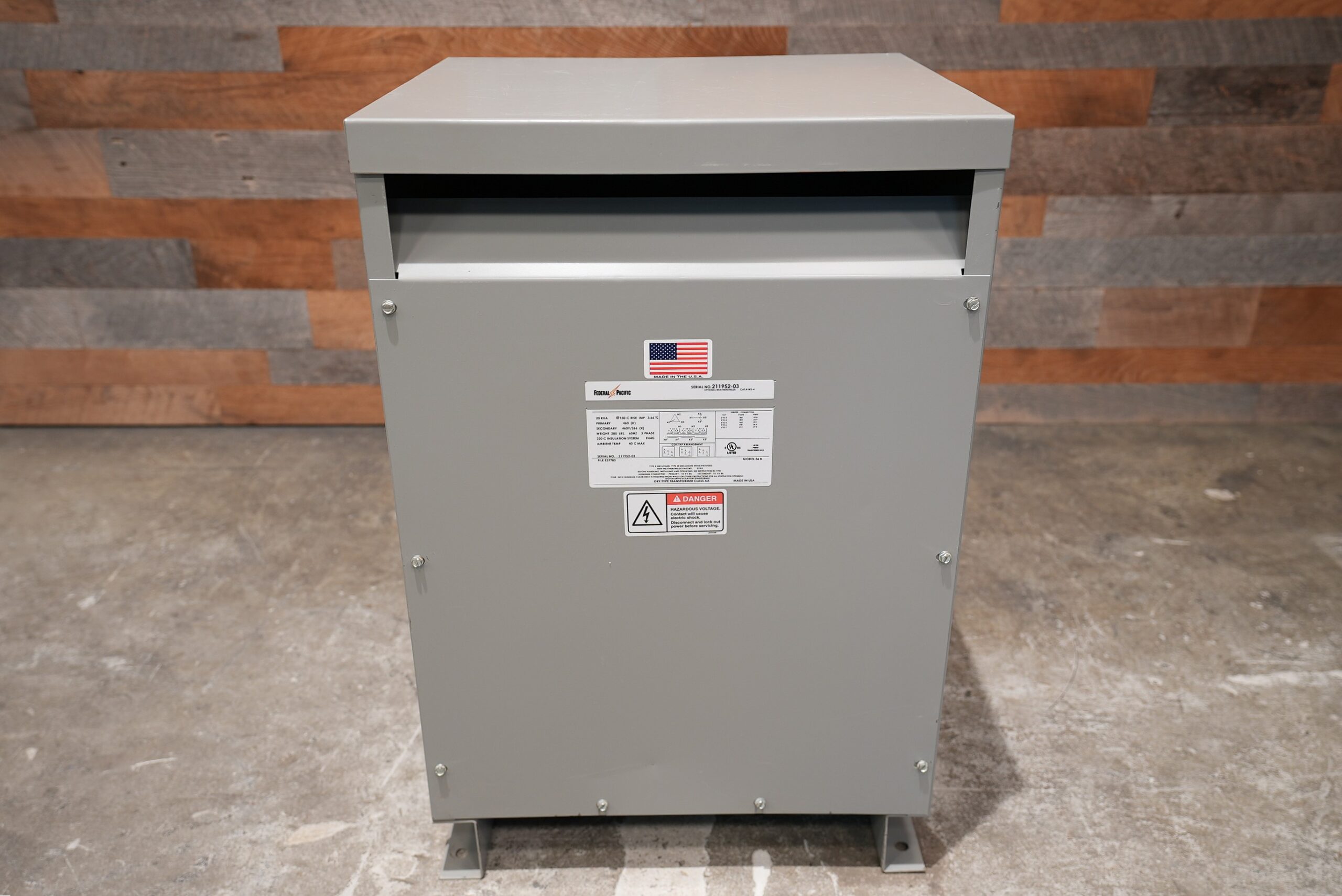 Federal Pacific 20 kVA PRI: 460V SEC: 460Y/266V 3-PHASE | 360 Degree ...